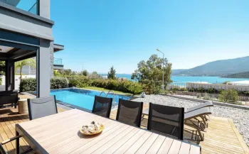 Beautiful sea view private beach villa in Torba Bodrum - Property Turkey